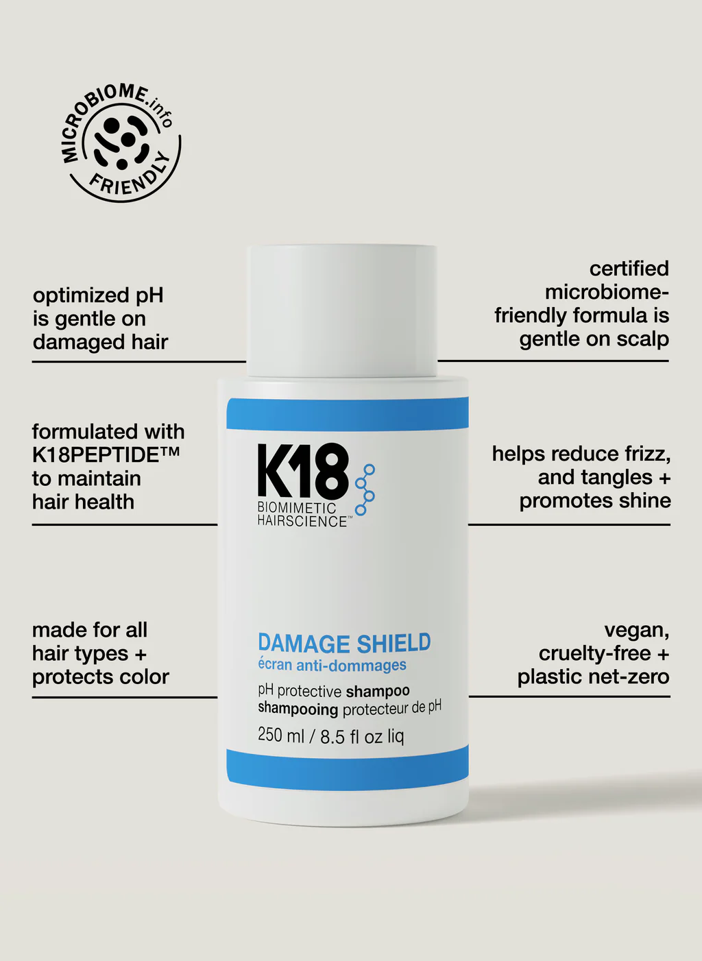 DAMAGE SHIELD pH-Balanced Protective Shampoo | K18Hair